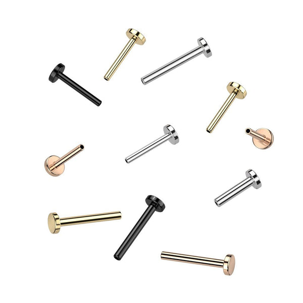 4mm Base - Titanium Threadless Labret Flatbacks - Peterson MADE